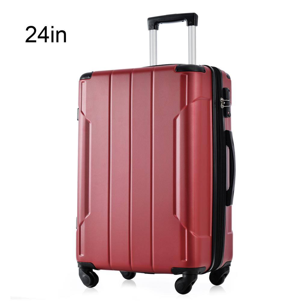 INNOBULE 25 in. Red Hardshell Spinner Suitcase with TSA Lock ...