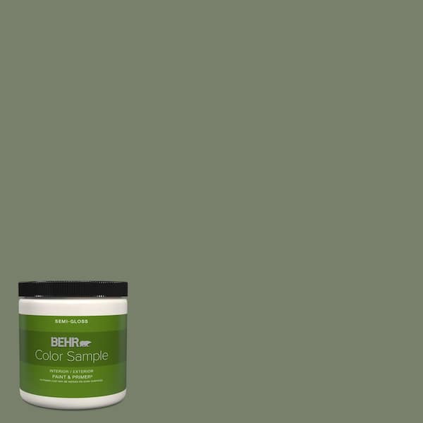 BEHR PREMIUM PLUS 8 oz. #430F-5 Bahia Grass Semi-Gloss Interior ...