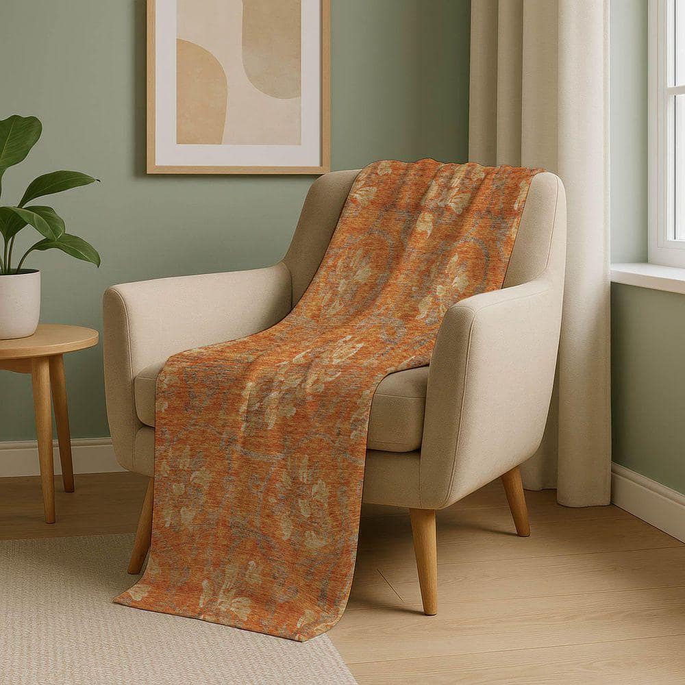 Addison Rugs Premium Machine Washable ASB762 Orange 50 in. x 70 in ...