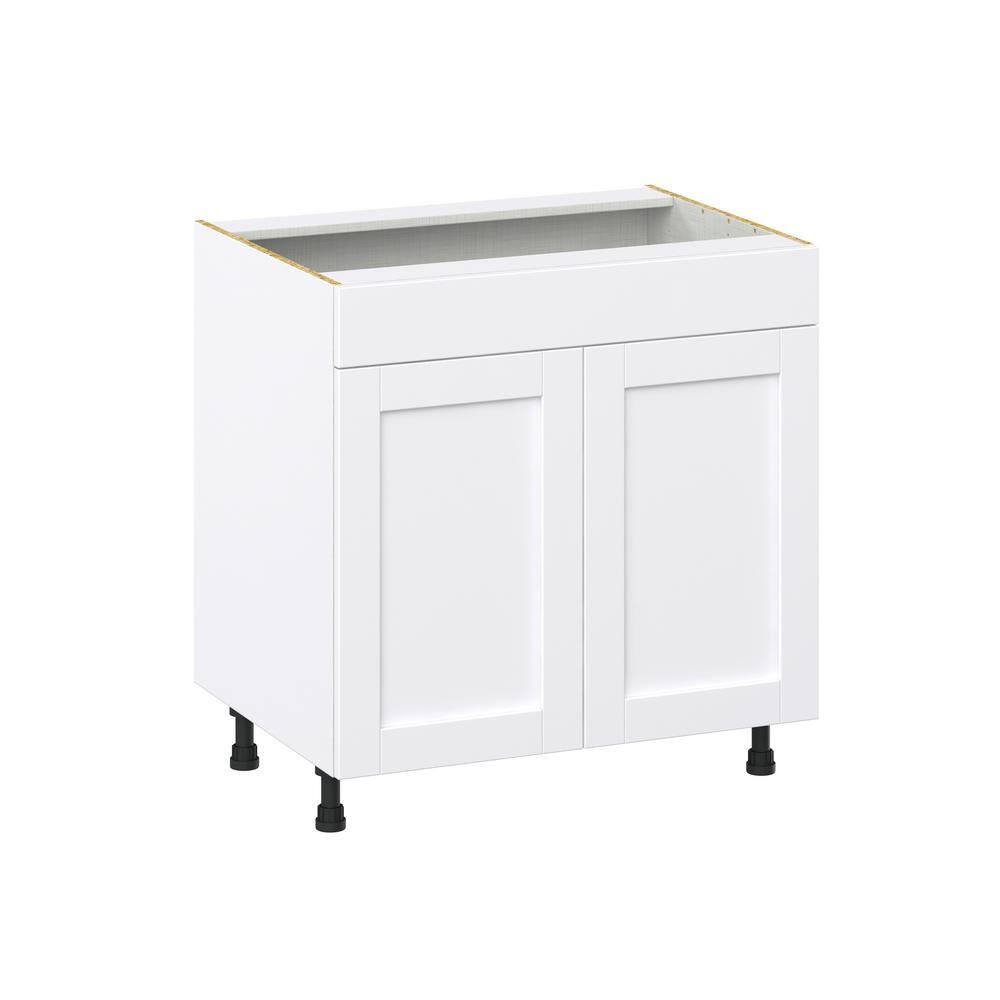 J COLLECTION Mancos Bright White Shaker Assembled Sink Base Kitchen ...