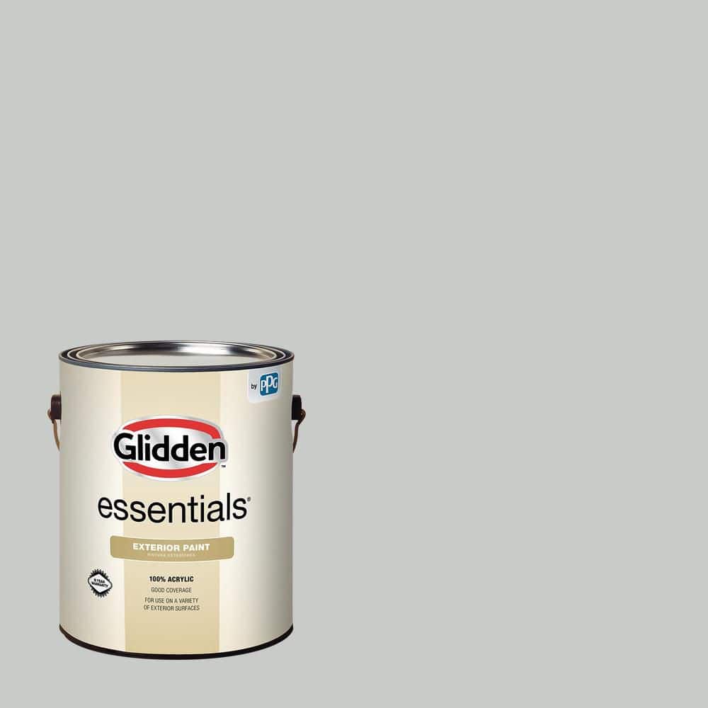 Glidden Essentials 1 gal. PPG0994-2 Pittsburgh Gray Flat Exterior Paint ...