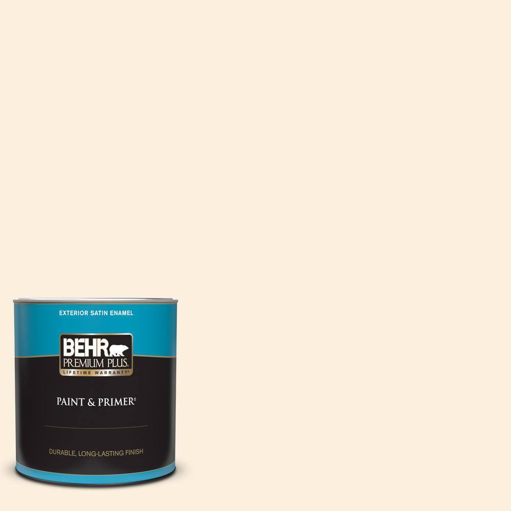 BEHR PREMIUM PLUS 1 qt. #PWN-40 Elegant Ivory Satin Enamel Exterior ...