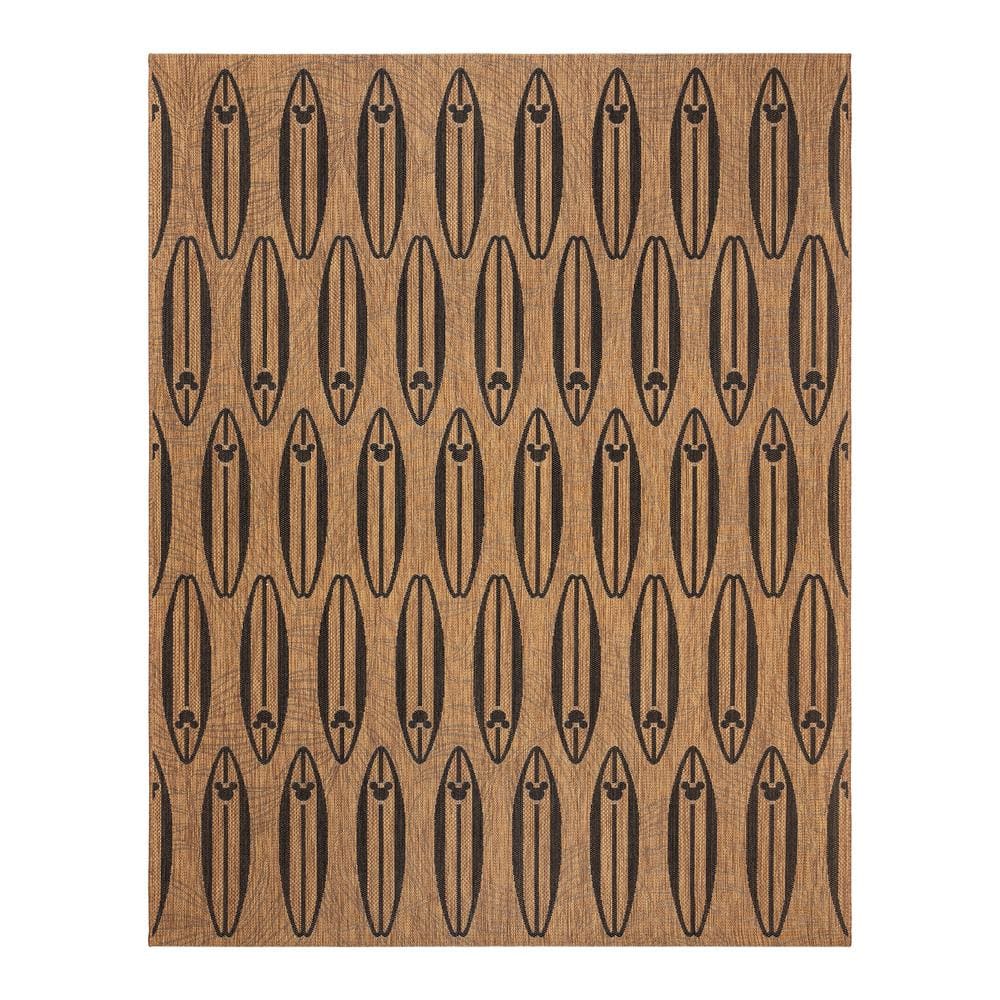 Disney Mickey Mouse Surfboard Chestnut/Black 9 ft. x 13 ft. Geometric ...