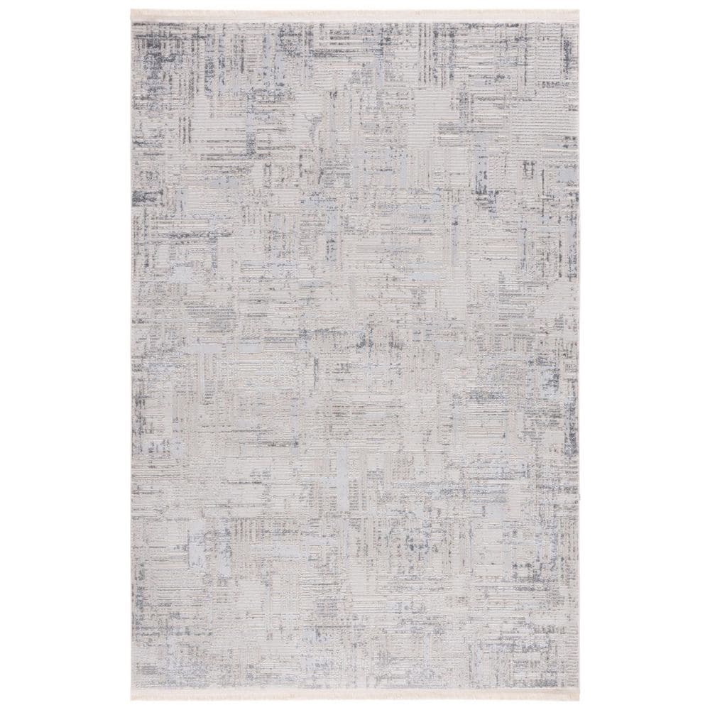 SAFAVIEH Whisper 4 ft. x 6 ft. Light Gray/Beige Monochrome Marle Area ...