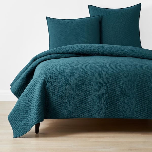 The Company Store Company Teal Full/Queen Cotton Quilt C3A3-FQ-TEAL ...