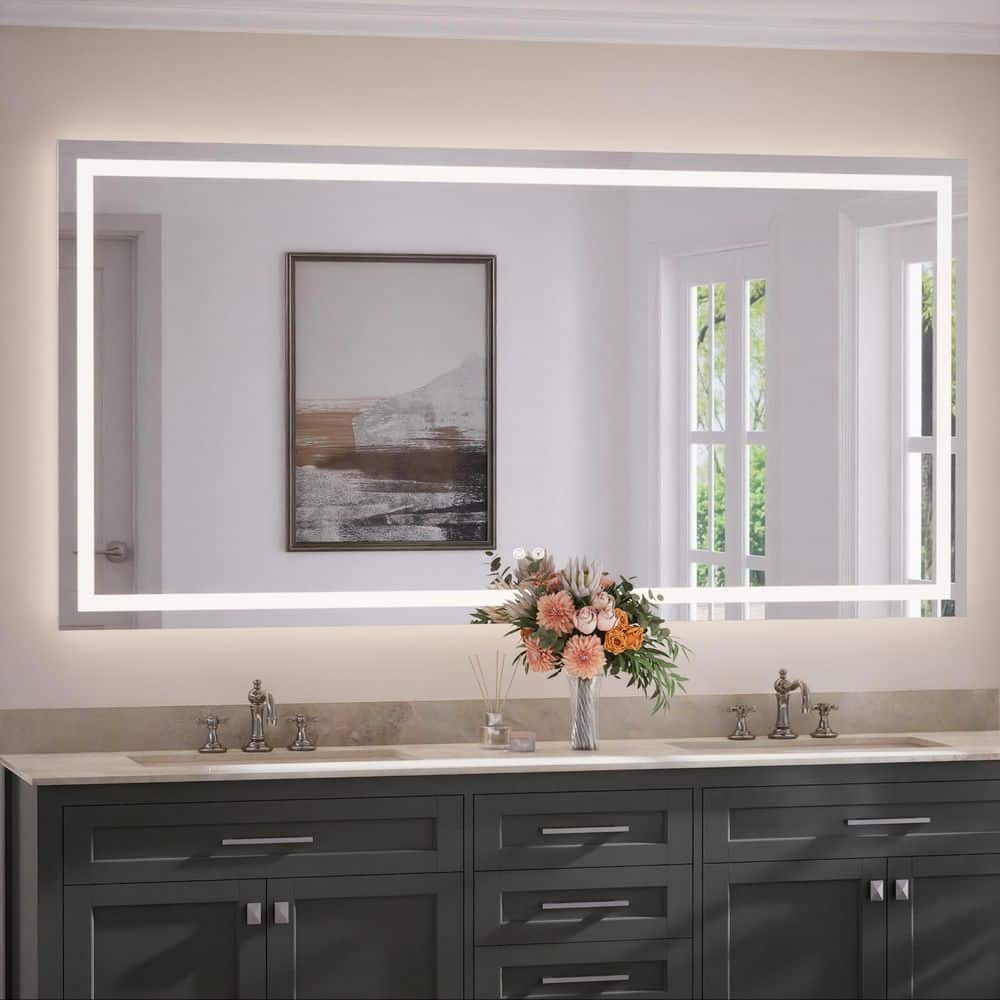 Reviews for KeonJinn 72 in. W x 36 in. H Rectangular Frameless LED ...