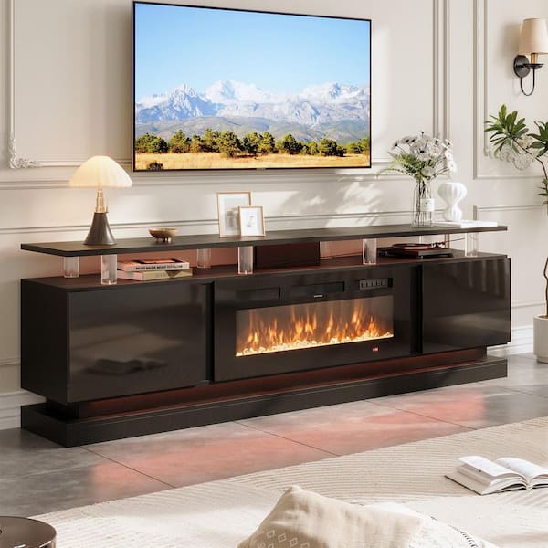 Reviews for Sizzim 70 in. Freestanding Electric Fireplace TV Stand with ...