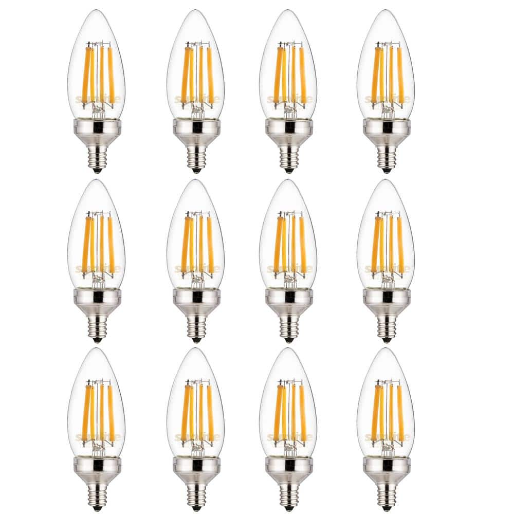 Sunlite 75-Watt Equivalent B11 Dimmable 90 CRI Candelabra E12 Base ...