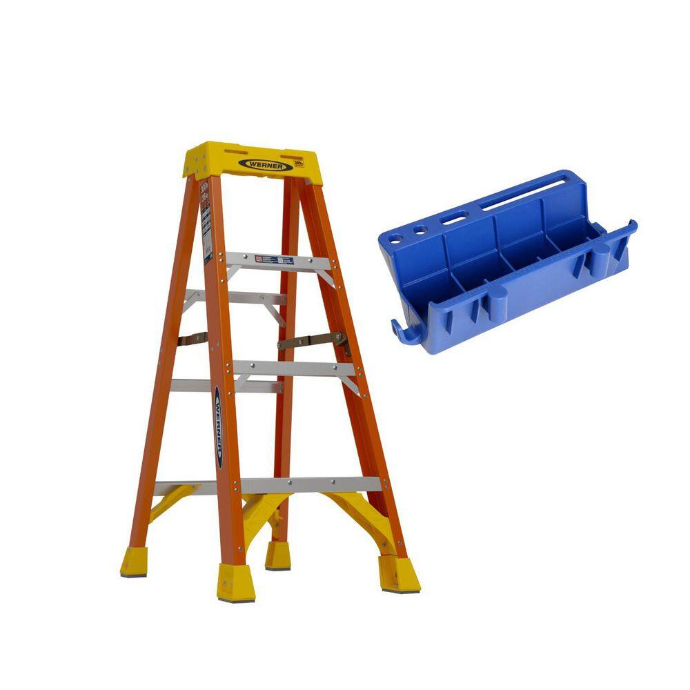 Werner 4 ft. Fiberglass Step Ladder with 300 lb. Load Capacity Type IA ...