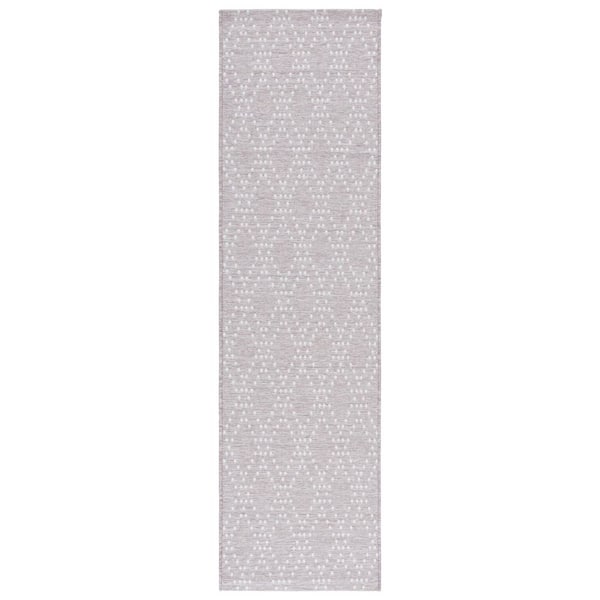 SAFAVIEH Sunset Lavender/Gray 2 ft. x 8 ft. Geometric Diamond Indoor ...