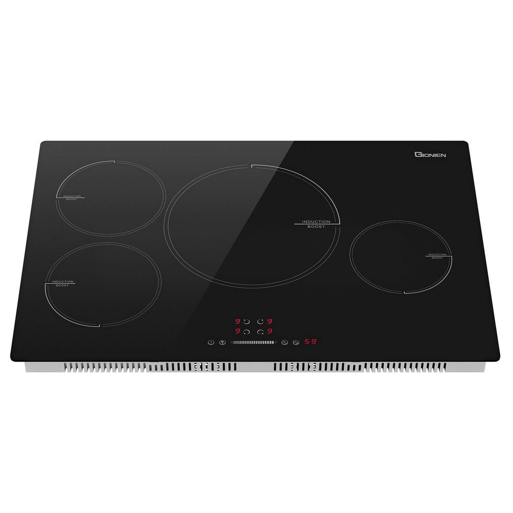 Elexnux 30 in. 4-Elements Ceramic Electric Cooktop in Black with 9 ...