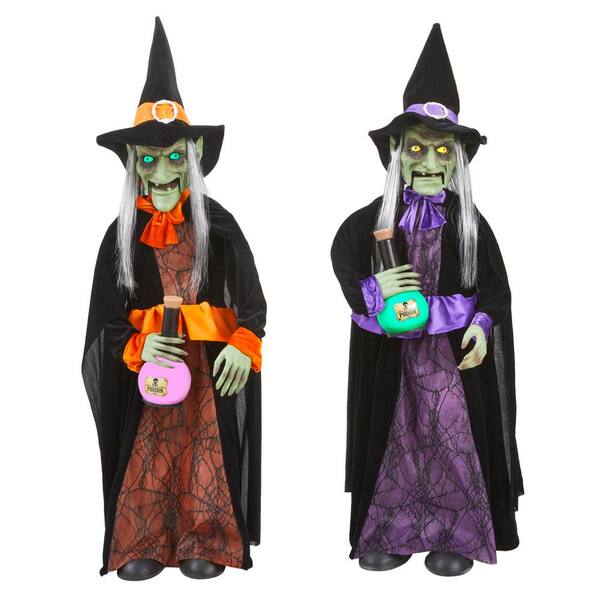 3 Ft Animated Led Potion Witch Halloween Animatronic