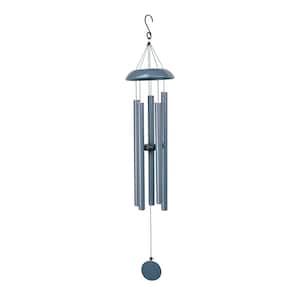 Exhart Solar Pearlized Honeycomb Blue Metal and Glass Wind Chimes 15898 ...