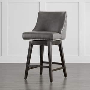 Spruce & Spring Martin 26 in. Light Grey High Back Solid Wood Frame ...