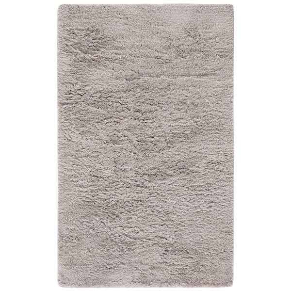 SAFAVIEH Casablanca 8 ft. x 10 ft. Gray Flokati Solid Color Area Rug ...