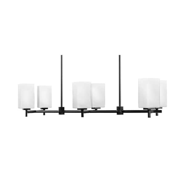 Bridgewater 6-Light Matte Black Linear Chandelier, Any Room with 3.5 in ...
