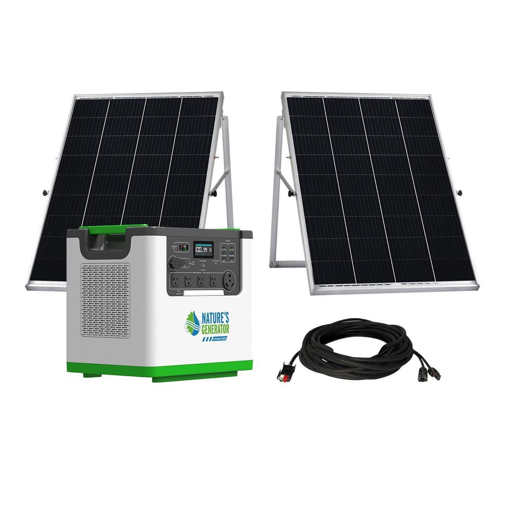 NATURE'S GENERATOR Lithium 3600-Push Button Start Solar Generator with ...