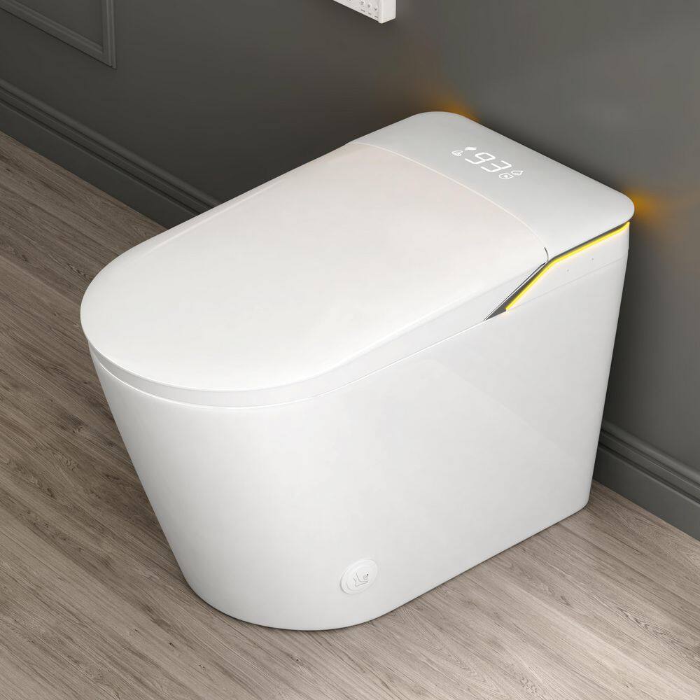 Eridanus Elongated Bidet Toilet 1.28 GPF in White with Bidet/Rear Wash ...