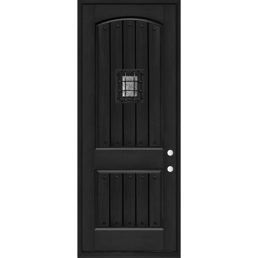 Steves & Sons 36 in. x 96 in. 2-Panel Right-Hand/Outswing Onyx Stain ...