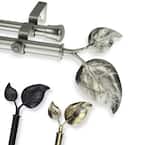 Rod Desyne 48 in. - 84 in. Telescoping Double Curtain Rod in Satin ...