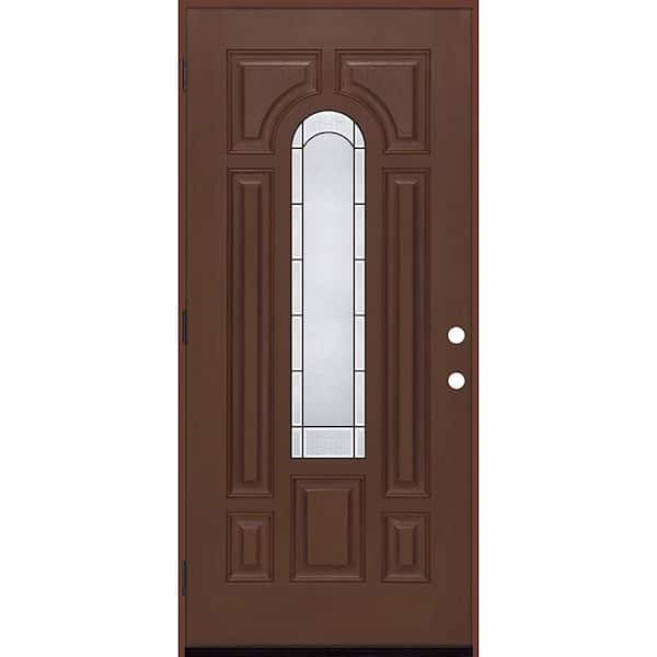 Steves & Sons Regency 36 in. x 80 in. Center Lite Empire Deco Glass ...