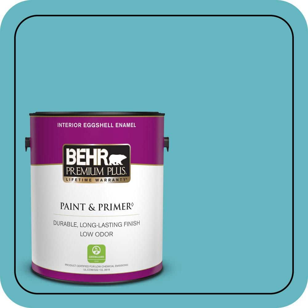 BEHR PREMIUM PLUS 1 gal. #520D-5 Tropical Tide Eggshell Enamel Low Odor ...