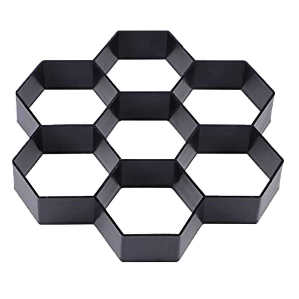 KIWDZFU 11.4 x 11 x 1.7 in. Hexagon Pavement Mold Reusable Walk Path ...