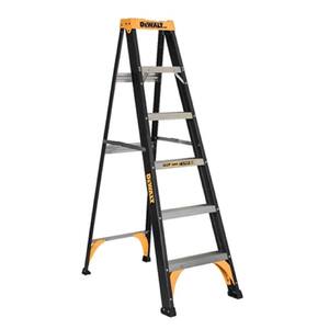 Louisville Ladder 4 ft. Fiberglass Step Ladder, 8.5 ft. Reach with 225 ...