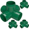 Formufit 1-1/4 in. Furniture Grade PVC 5-Way Cross in Green (4-Pack ...