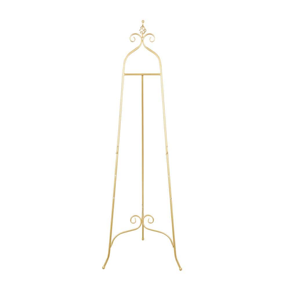 Litton Lane 63 in. Gold Metal Display 3 Tier Scroll Easel 045354 - The ...