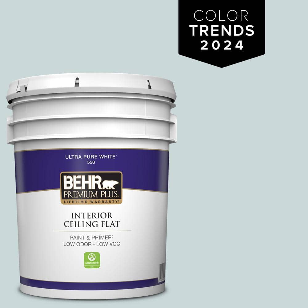 BEHR PREMIUM PLUS 5 gal. #PPU13-16 Offshore Mist Ceiling Flat Interior ...