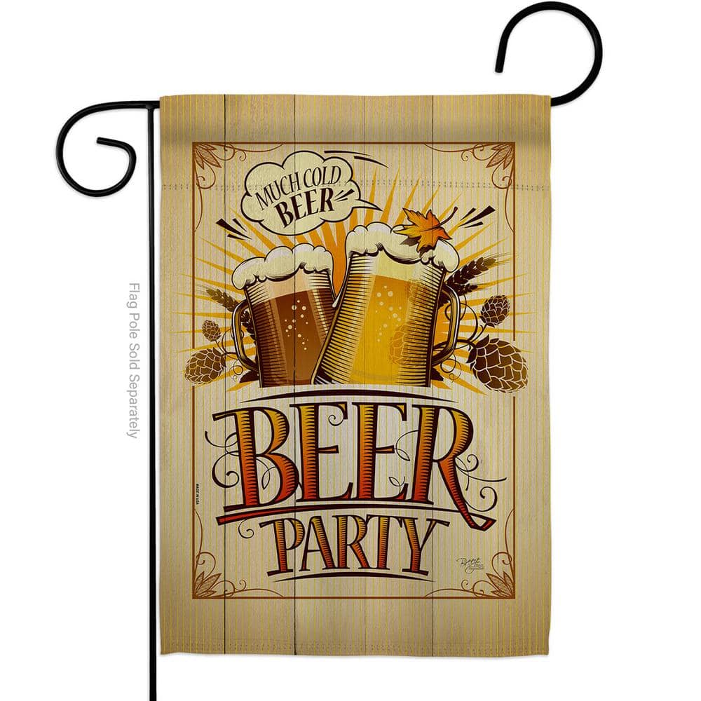 Breeze Decor 13 in. x 18.5 in. Beer Party Garden Flag Double-Sided ...