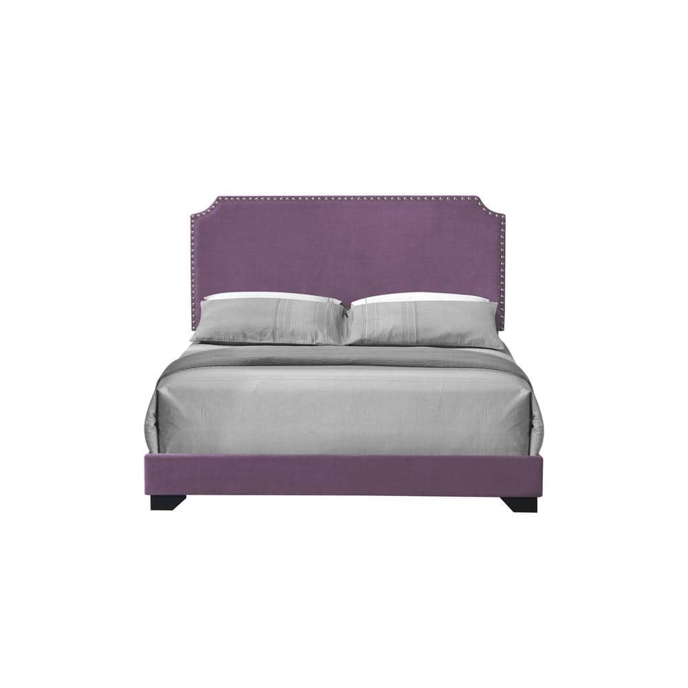 Acme Furniture Haemon Light Purple Fabric Queen Upholstered Headboard ...