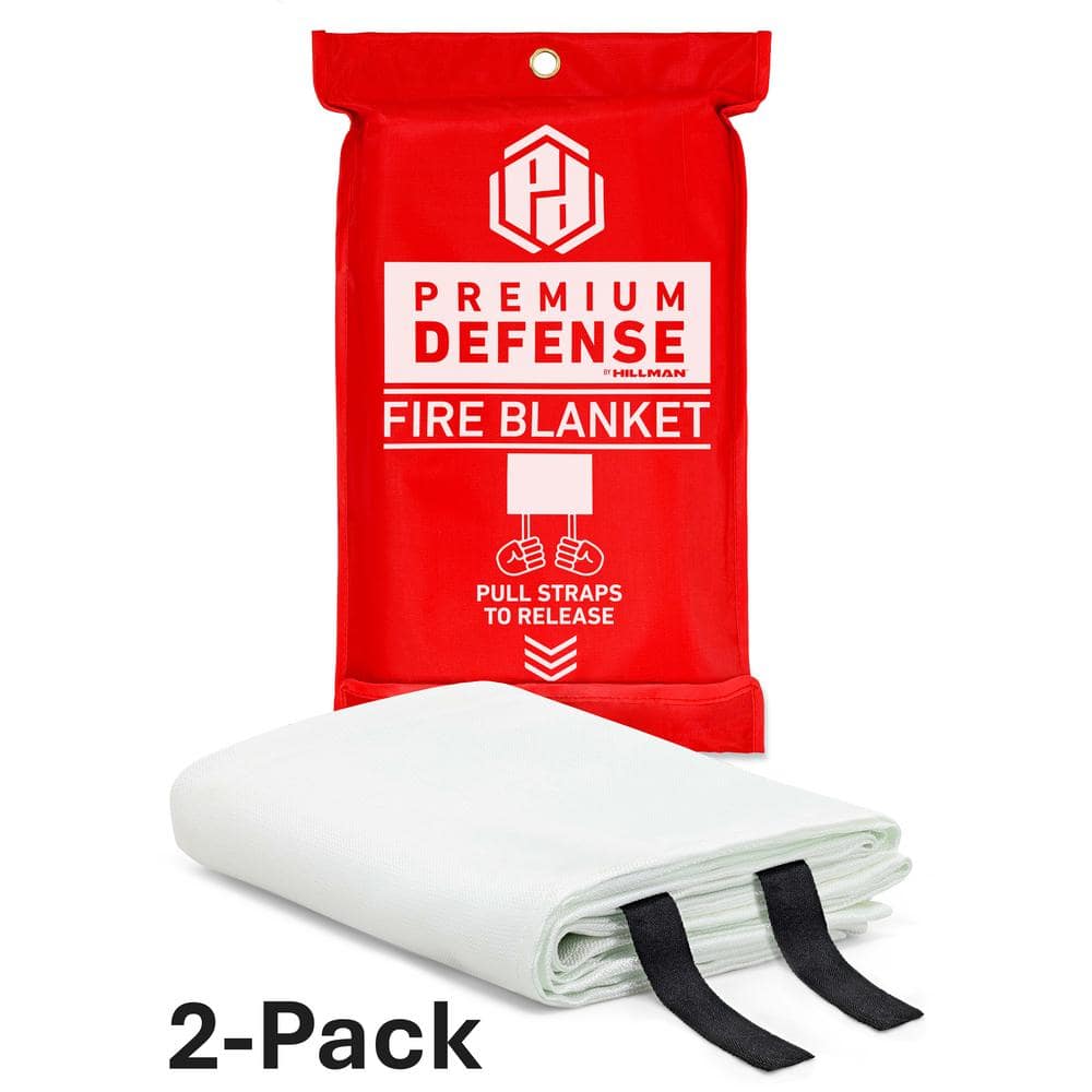 Premium Defense 60 in. x 70 in. Emergency Fire Blanket With Storage Bag ...