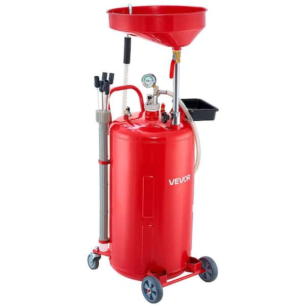 VEVOR 21 Gal. Waste Oil Drain Tank, Red Air Operated Portable Oil ...