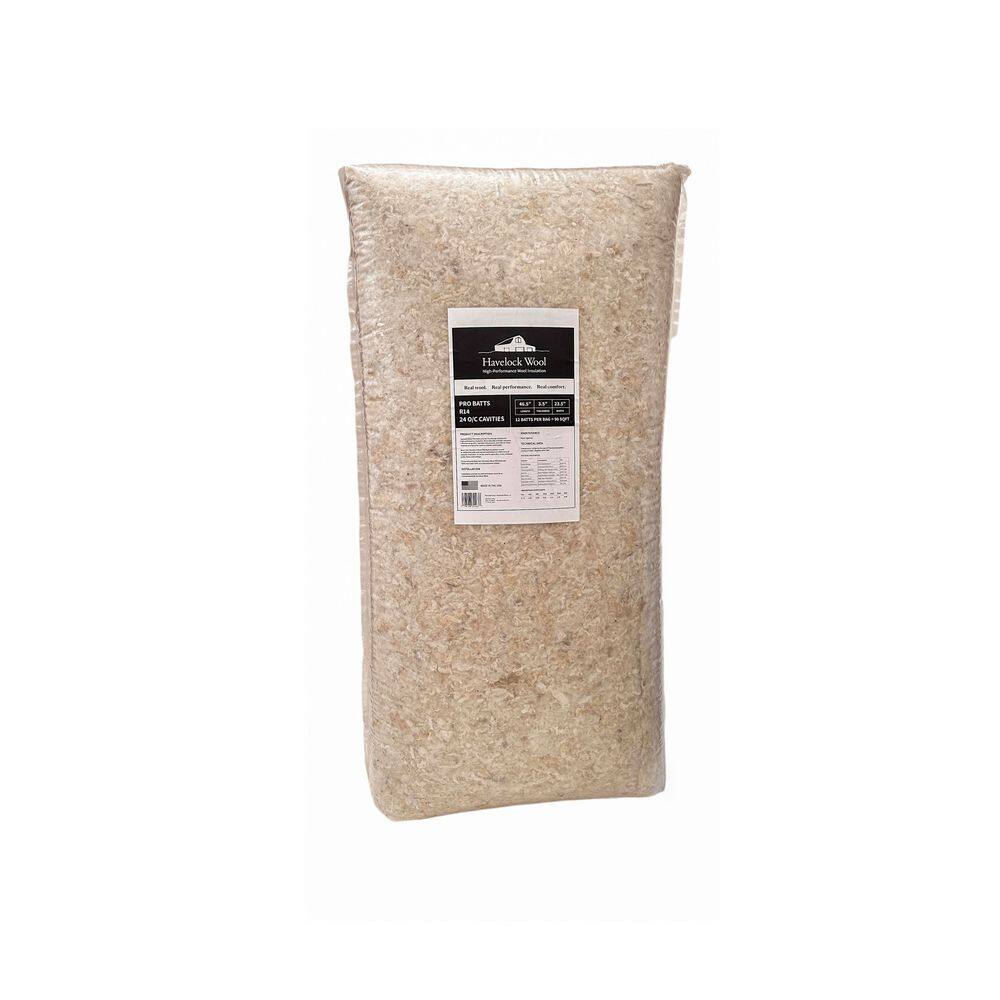 Havelock Wool R-14 Unfaced Wool Insulation Batt 23.5 in. x 3.88 ft. (90 ...