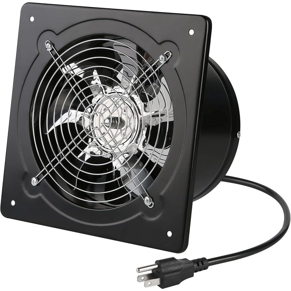 KIWDZFU 8 in. 500CFM 80W Black Cast Iron Electric Powered Exhaust Attic ...