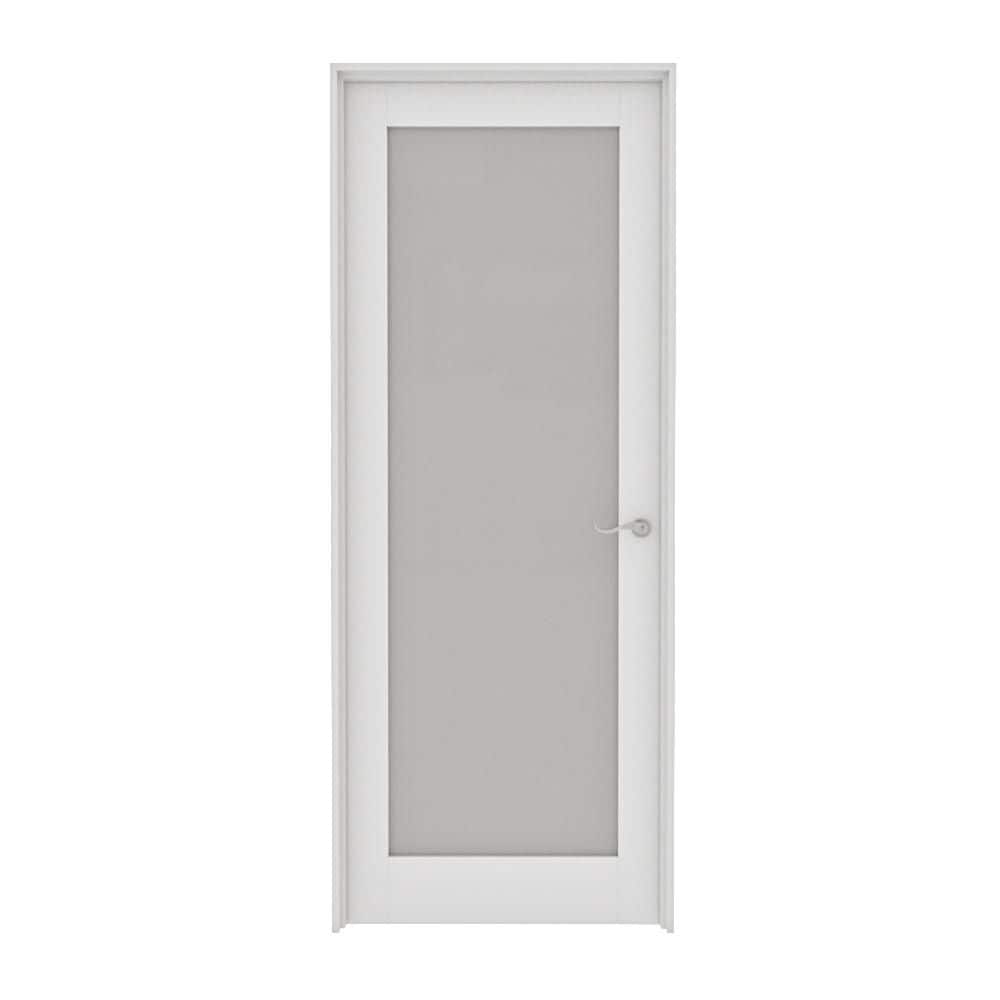 ARK DESIGN Assembly Required 28 in. x 80 in. 1-Lite Frosted Glass Left ...