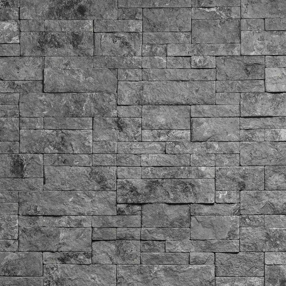 Evolve Stone Capital Sky 15 in. x 4 in. x 1 in. Fire Rated Flat Stone Veneer in Phantom Shadow ...