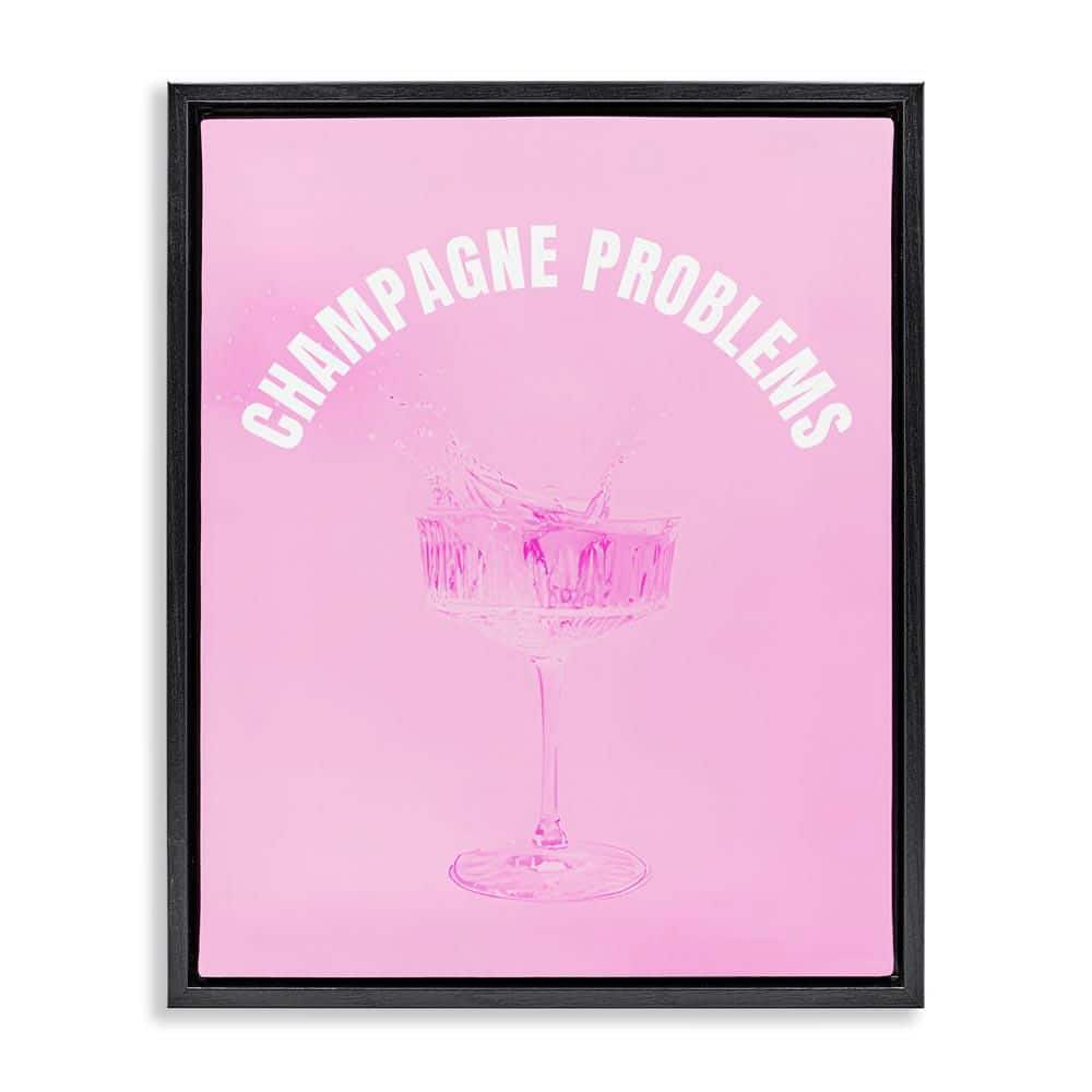 Stupell Industries Champagne Problems Pink by House of Lulu Black ...
