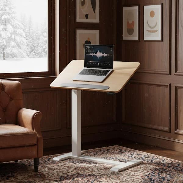Homy Casa KCTY 27.5 in. Maple Wood Electric Height Adjustable Laptop ...