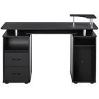 HOMCOM 47 in. Black Multi-Function Computer Desk Home Office ...