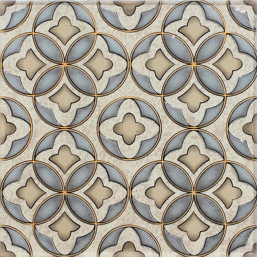 KANTU Classic 6 in. x 6 in. Textured Decorative Ceramic Wall Tile (36 ...