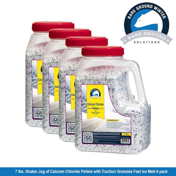 Bare Ground 7 lbs. Shaker Jug of Calcium Chloride Pellets with Traction ...