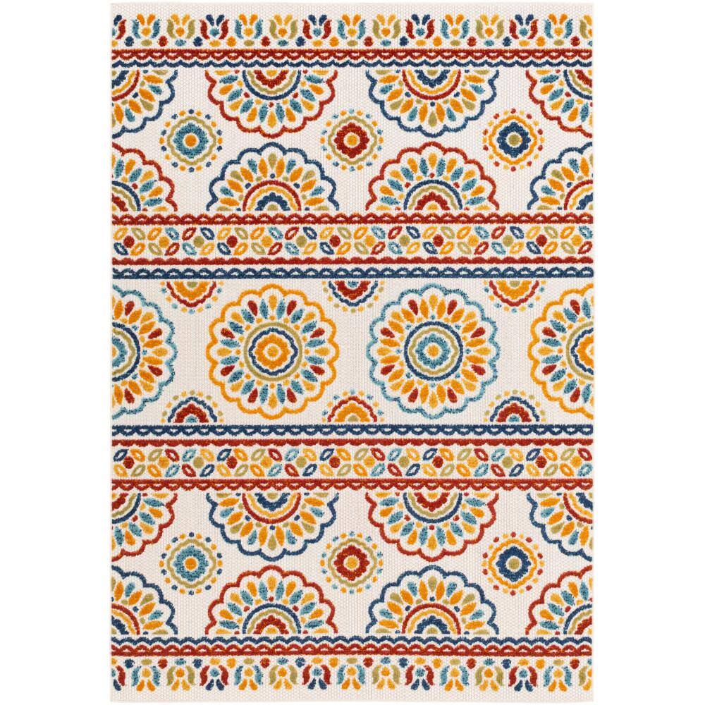 Artistic Weavers Big Sur Orange Medallion 8 ft. x 10 ft. Indoor/Outdoor ...