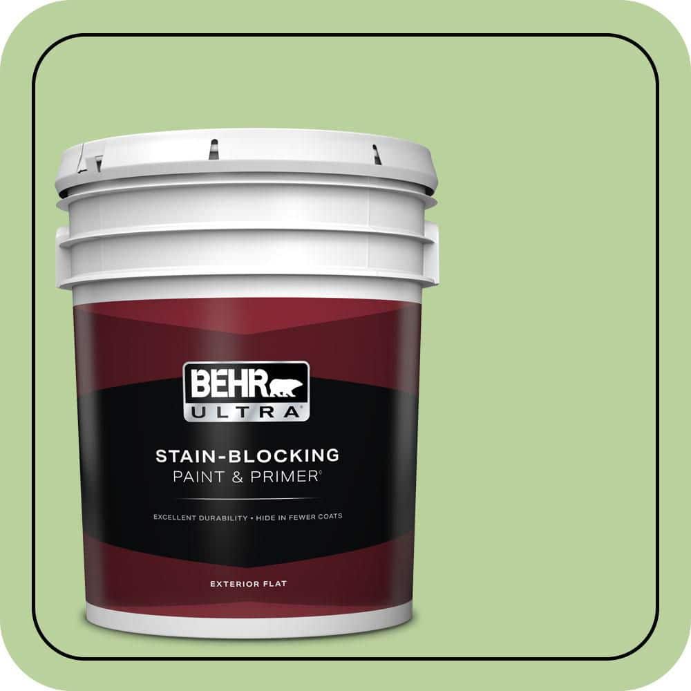 BEHR ULTRA 5 gal. #P380-4 Four Leaf Clover Flat Exterior Paint & Primer ...