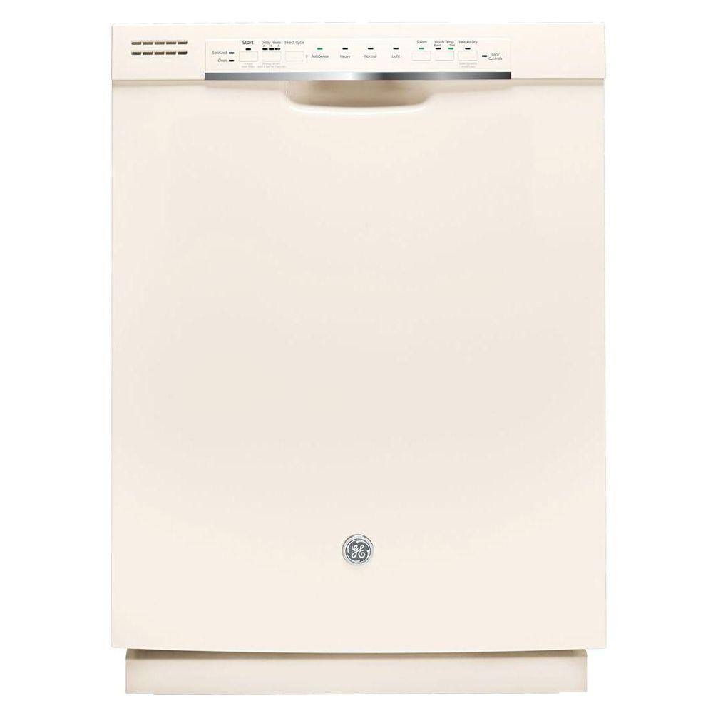 GE Front Control Dishwasher in Bisque with Steam PreWash GDF520PGDCC ...