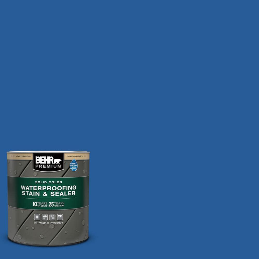 BEHR PREMIUM 1 qt. #P510-7 Beacon Blue Solid Color Waterproofing ...