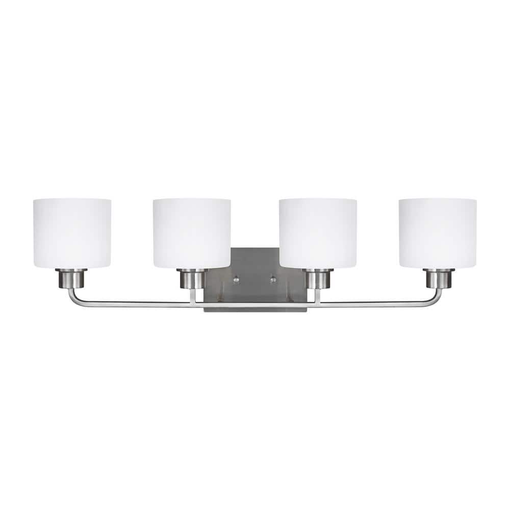 Generation Lighting Canfield 31 in. 4-Light Brushed Nickel Minimalist ...