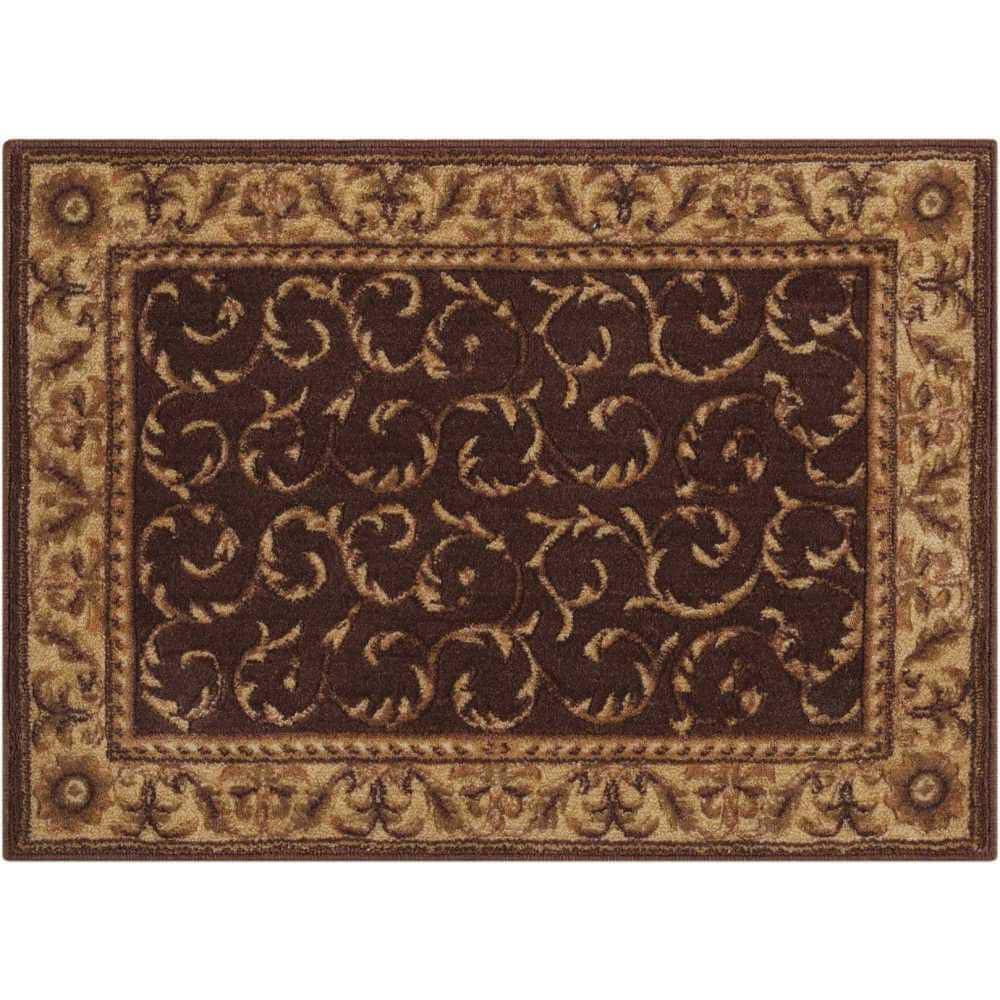 Nourison Somerset Brown doormat 2 ft. x 3 ft. Bordered Traditional Area ...